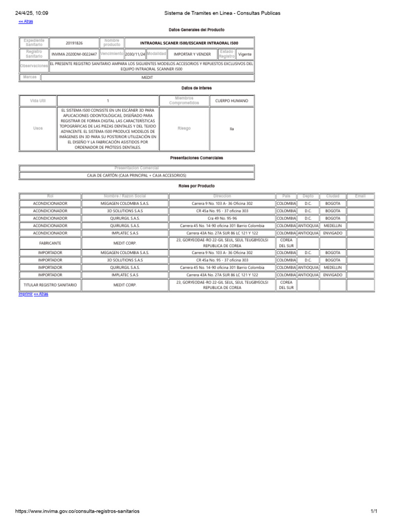 Consulta registros sanitarios _ INVIMA_i500 | PDF