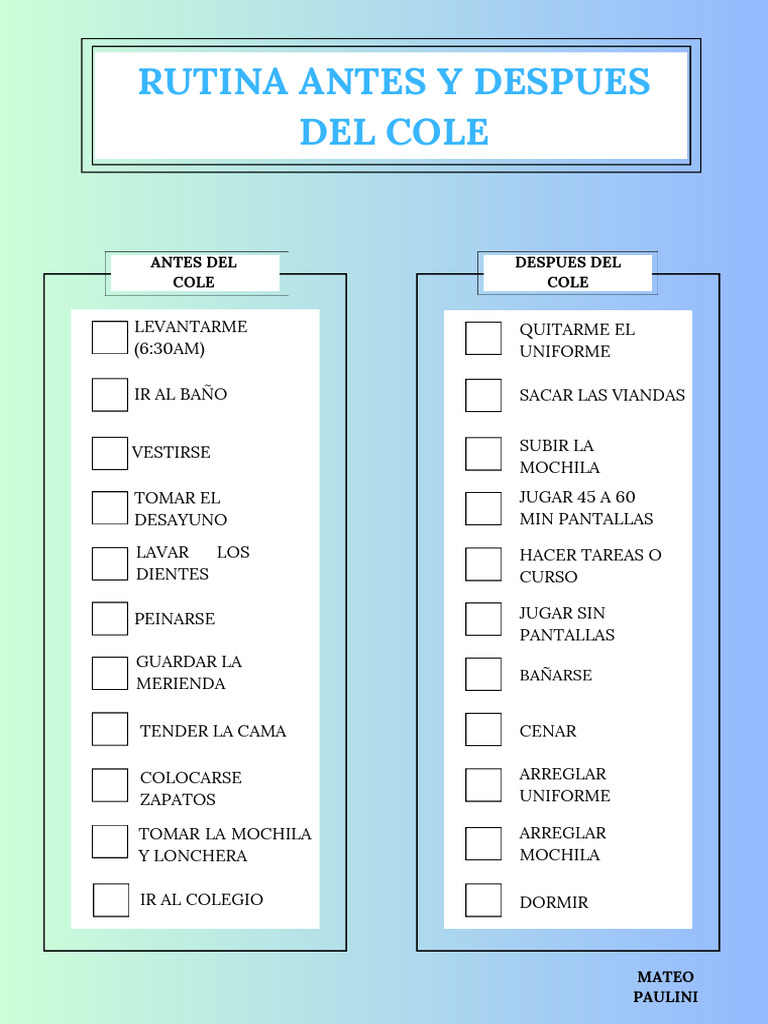 Rutina Mañana y Noche | PDF