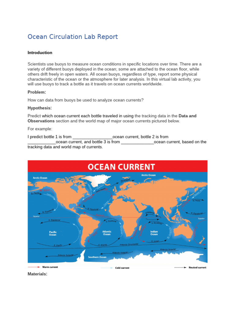 Ocean Circulation Lab Report | PDF | Oceans | Data