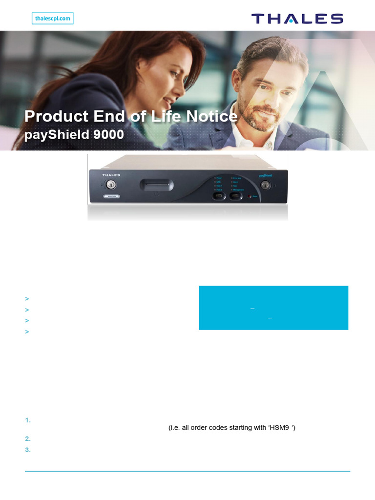 payShield 9000 End of Life Notice | PDF | Cloud Computing | Computing
