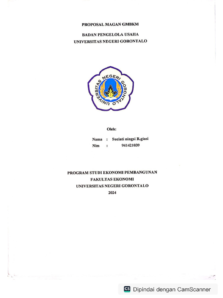 Proposal Magang. (Suciati Ningsi R Giasi | PDF