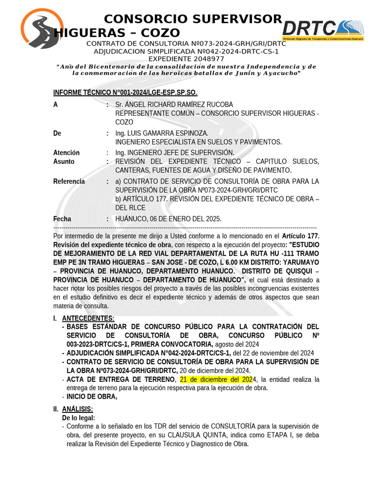Inf - Tec.esp - Suelos-Nº001-2025-Revision de Expediente Tecnico | PDF | Horticultura | Ciencias ...