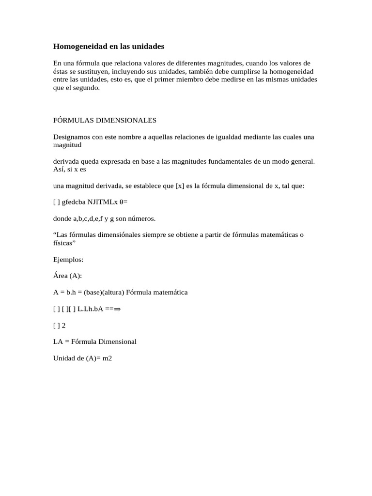 Homogeneidad en Las Unidades | PDF