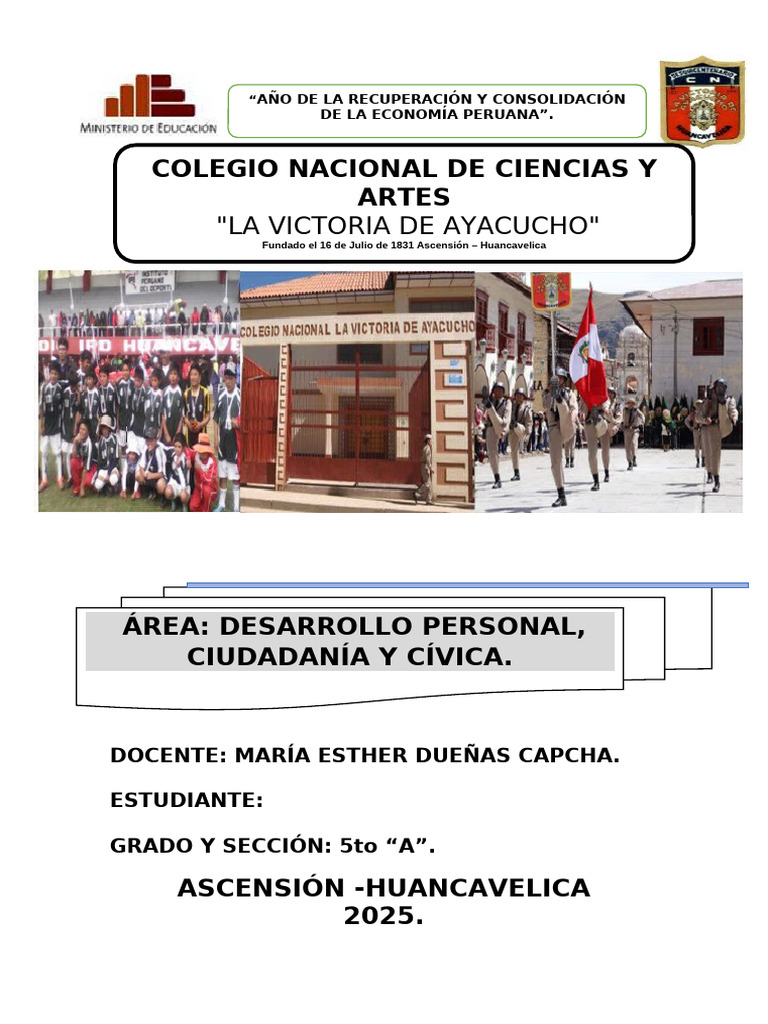 2025 - Documentos Del Area DPCC 5to .777 | PDF | Salón de clases | Enseñando