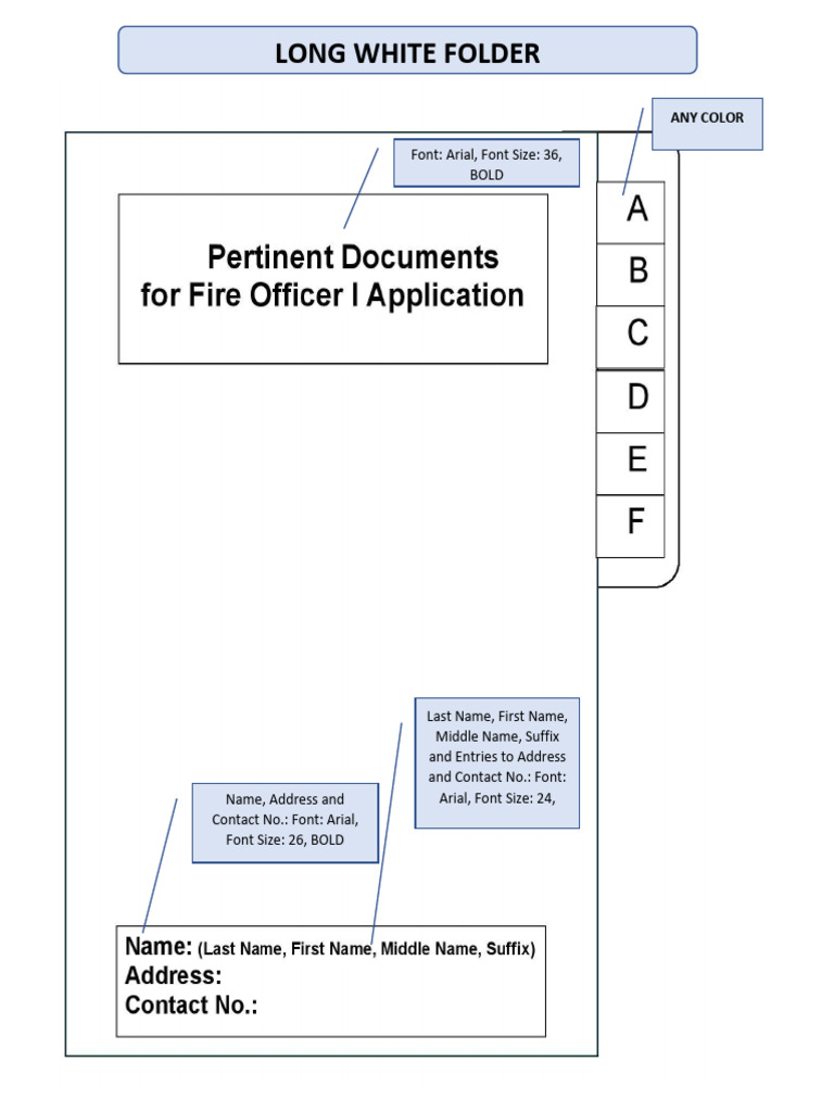 Suggested Sample White Folder Labels of FO1 Applicants | PDF