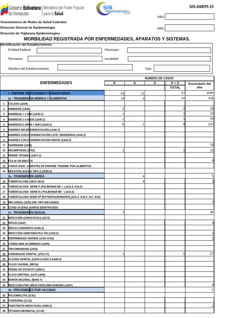 Formato Sis 04 Epi 15 Actualizado Cie 11 | PDF | Informática de salud ...