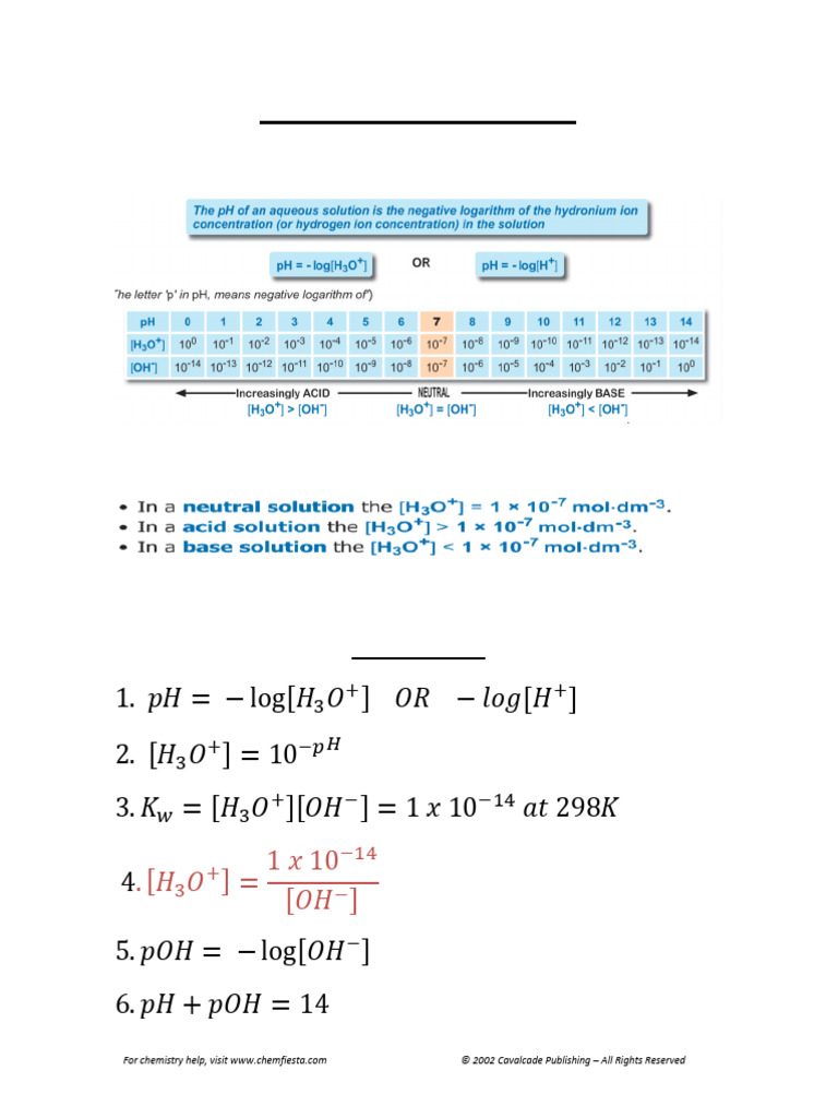 PH and POH Calculations 2020 METRO | PDF | Acid | Ph