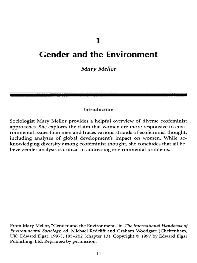 Ecofeminism: Gender and Environmental Issues | PDF | Ecofeminism