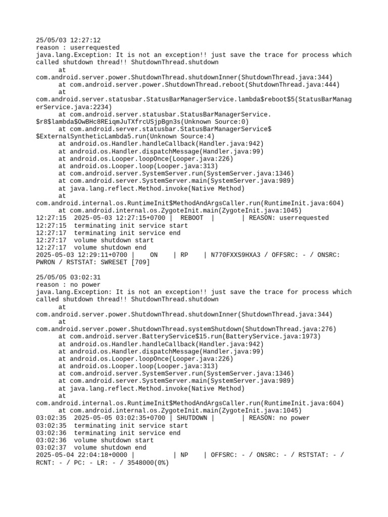 Power Off Reset Reason Backup | PDF | Java (Programming Language) | Oracle Acquisitions
