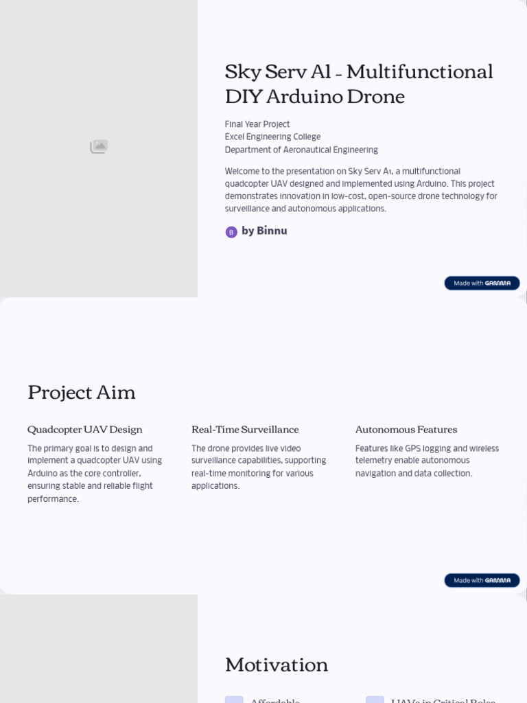 Sky Serv A1 Multifunctional DIY Arduino Drone | PDF | Unmanned Aerial ...