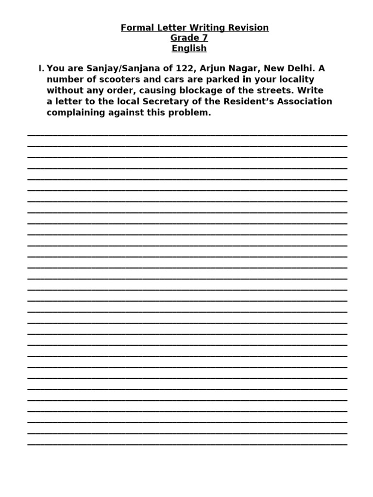 Revision Final GR 7 Formal Letter Writing | PDF