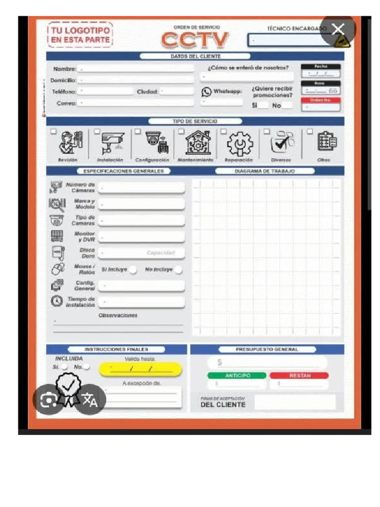 Formato CCTV Editable Formulario | PDF
