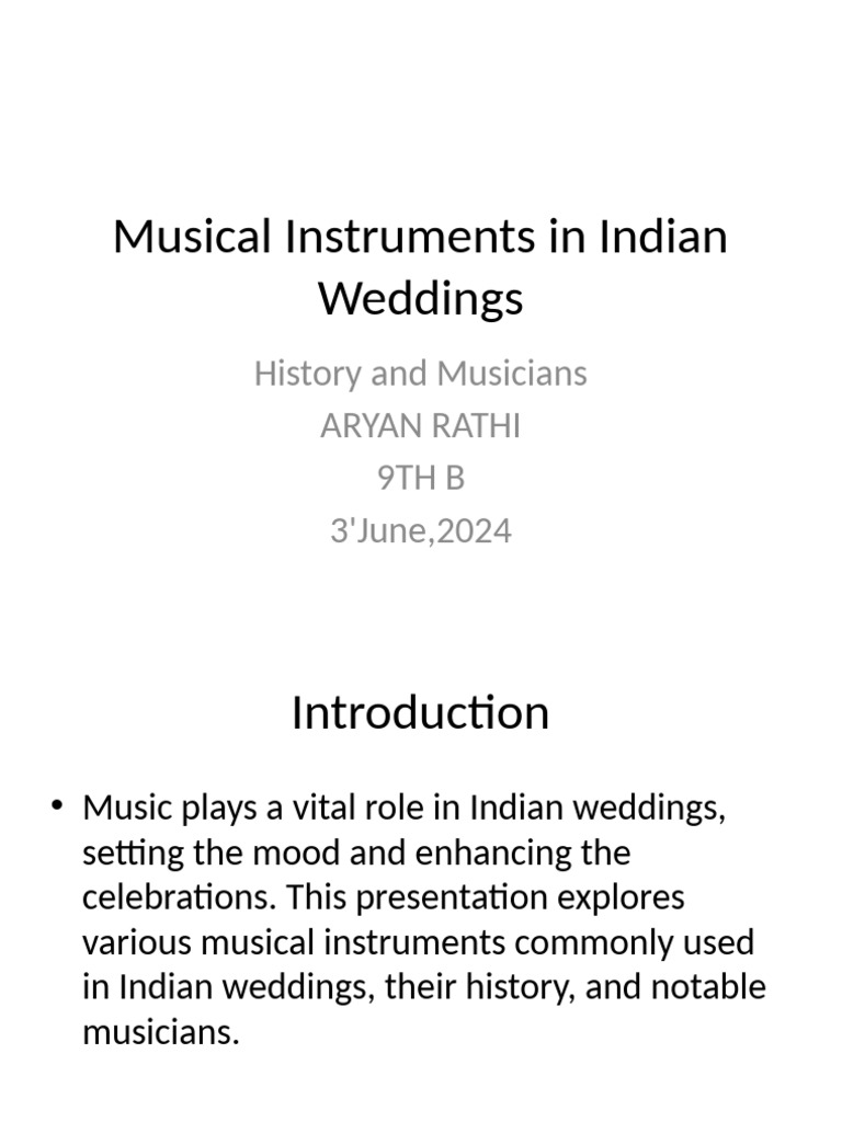 Indian Wedding Musical Instruments | PDF