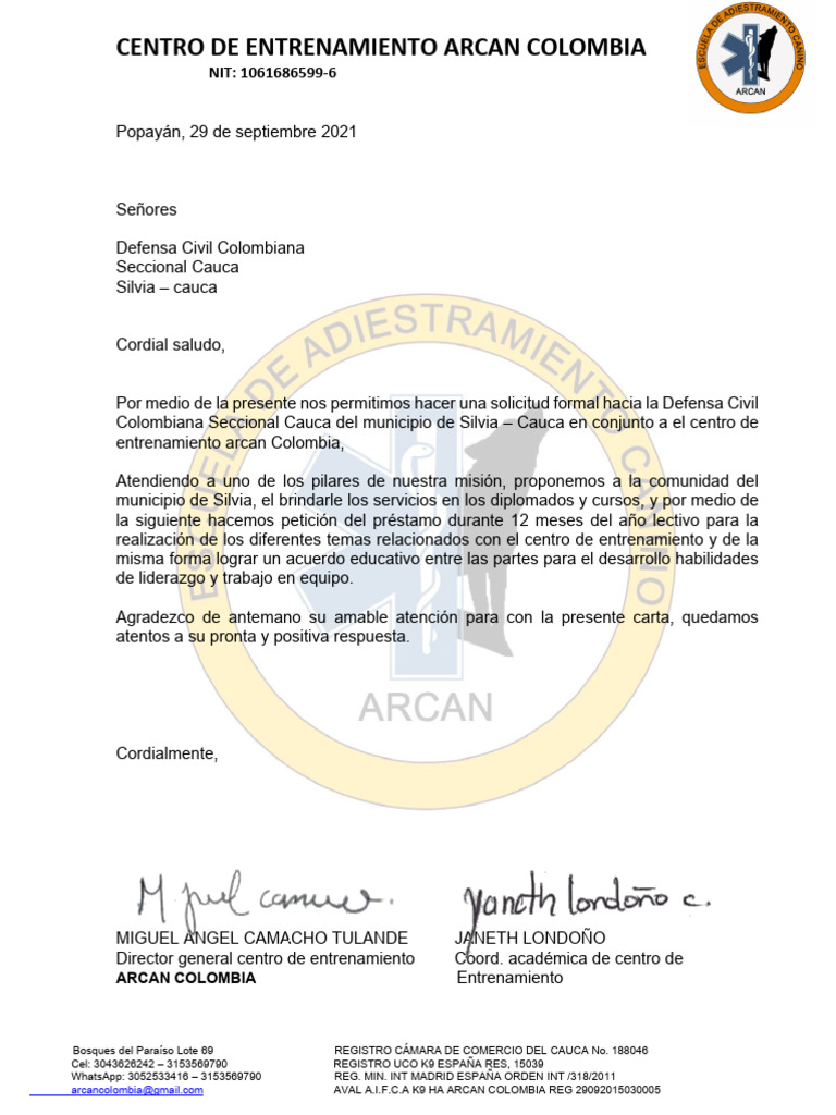 Carta de Presentacion DCC | PDF