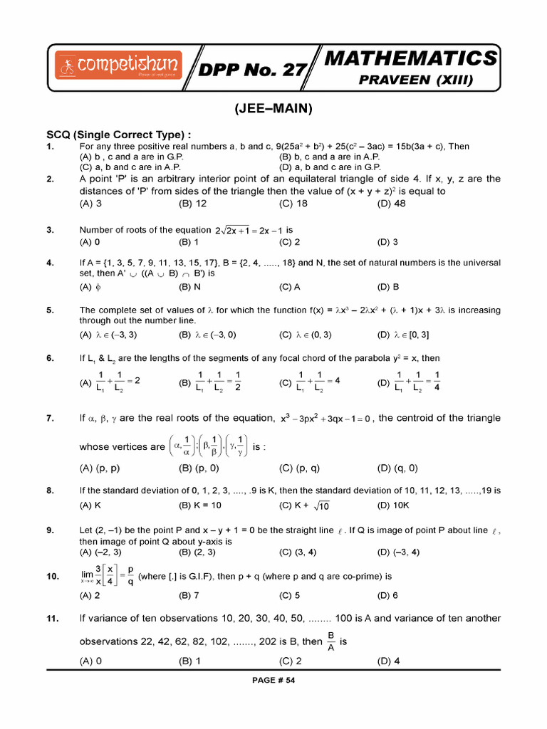 DPP-27 - Student | PDF