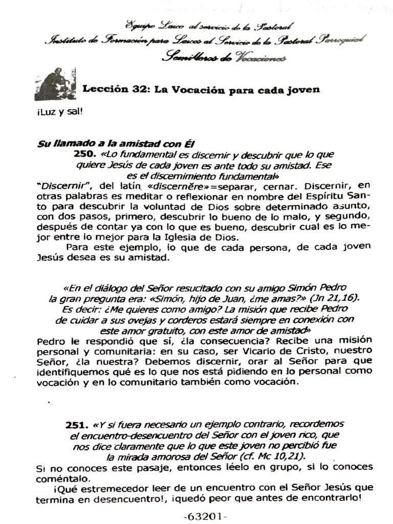 Vocación y Amistad con Jesús en Jóvenes | PDF | Amor