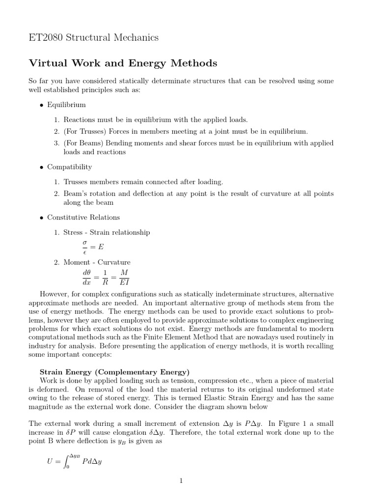 Week 3 Virtual Work | PDF | Beam (Structure) | Bending