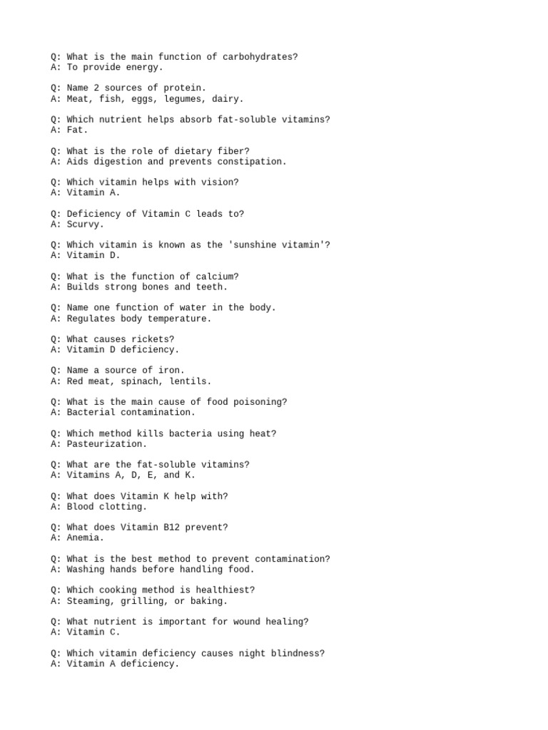 CSEC Food Nutrition Flashcards | PDF