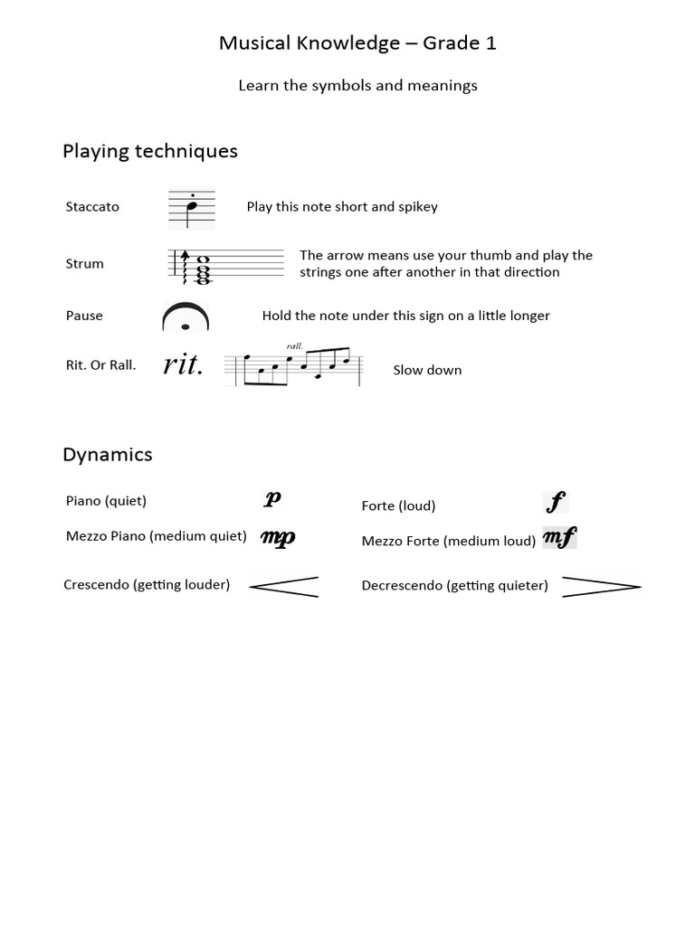 Grade 1 Musical Knowledge Sheets | PDF | Celtic Musical Instruments ...