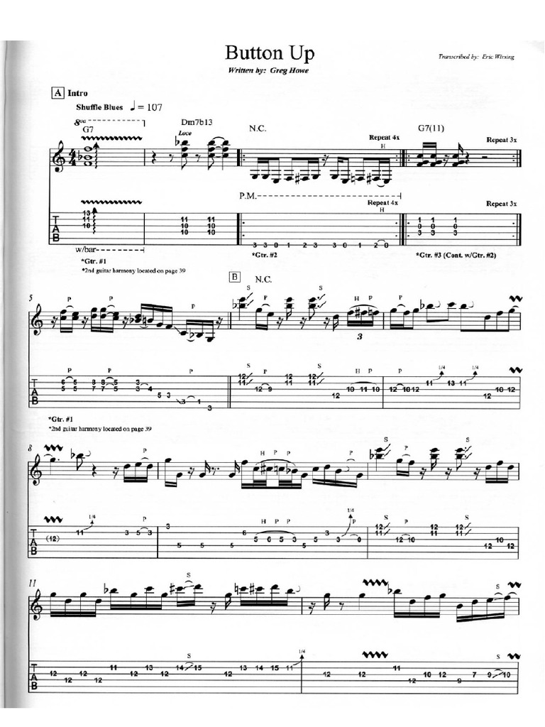 Button Up - Greg Howe | PDF