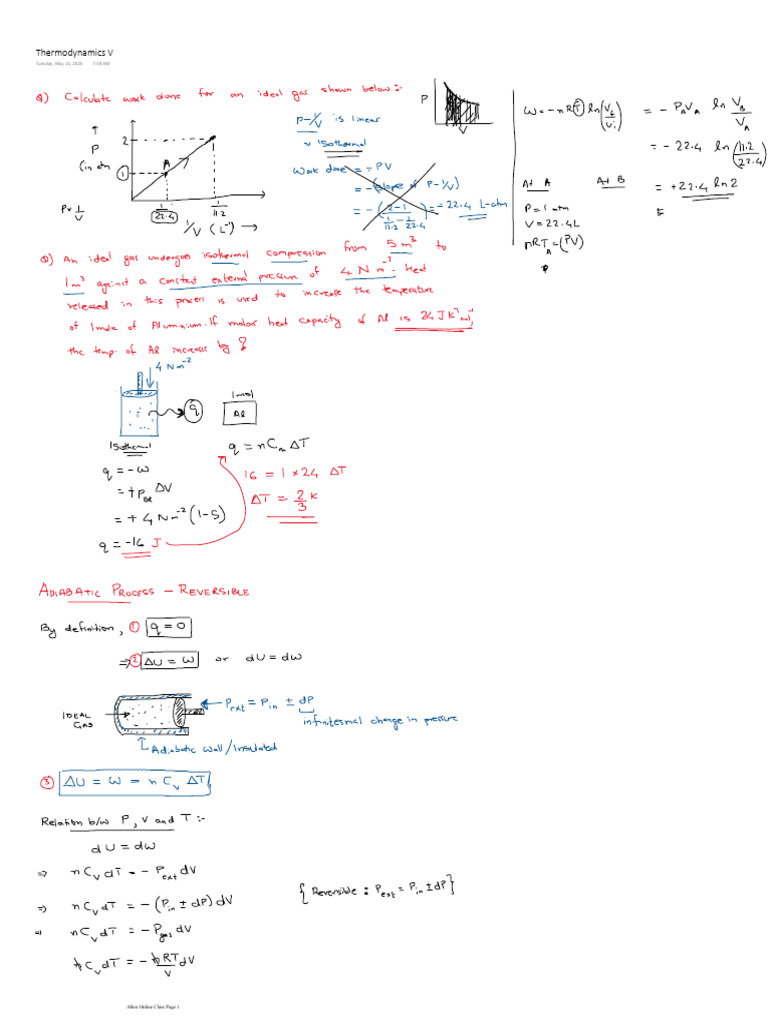 Thermodynamics Lecture Notes | PDF
