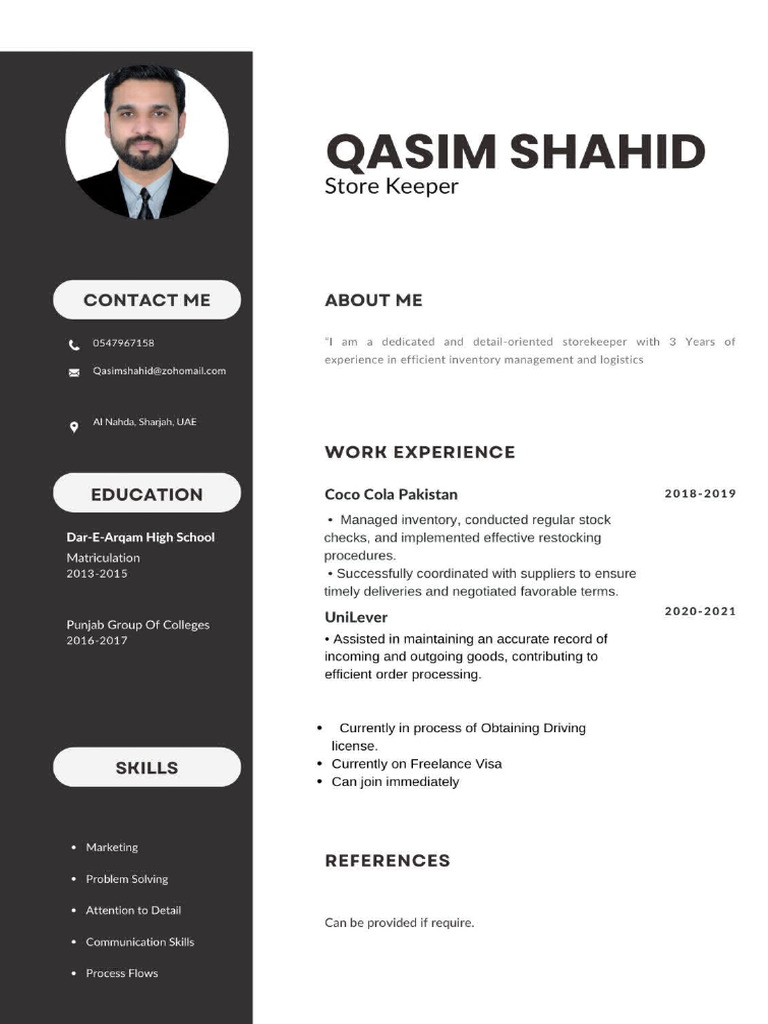 CV - Store Keeper | PDF