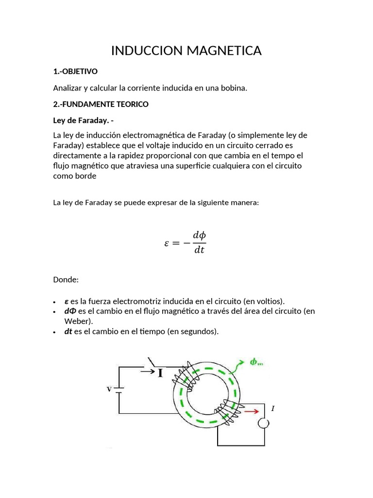 INDUCCION MAGNETICA Lab999 | PDF | Inducción electromagnética | Inductor
