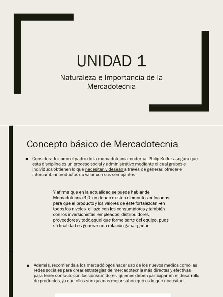 Presentacion Unidad 1 | PDF | Marketing | Análisis FODA