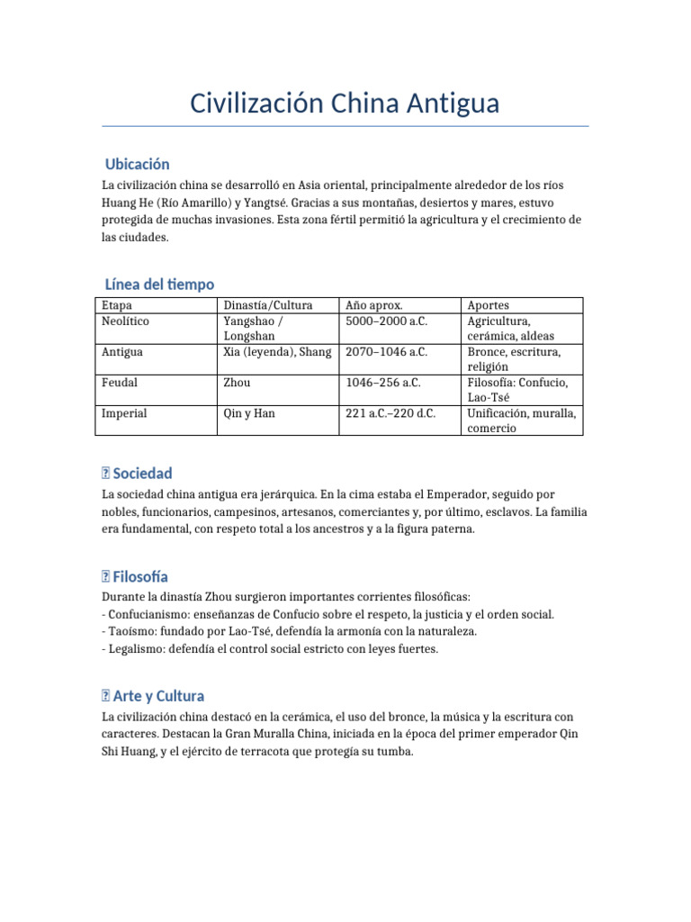 Civilización China Antigua | PDF
