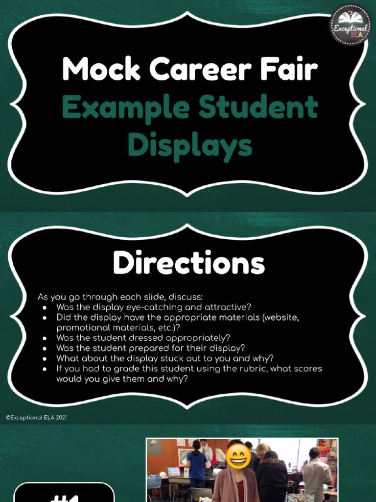 Career Showcase - Example Student Displays | PDF