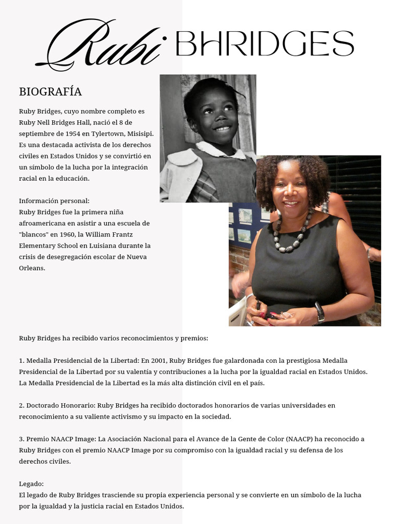 Biografía de Ruby Bridges Hall | PDF | Malala Yousafzai