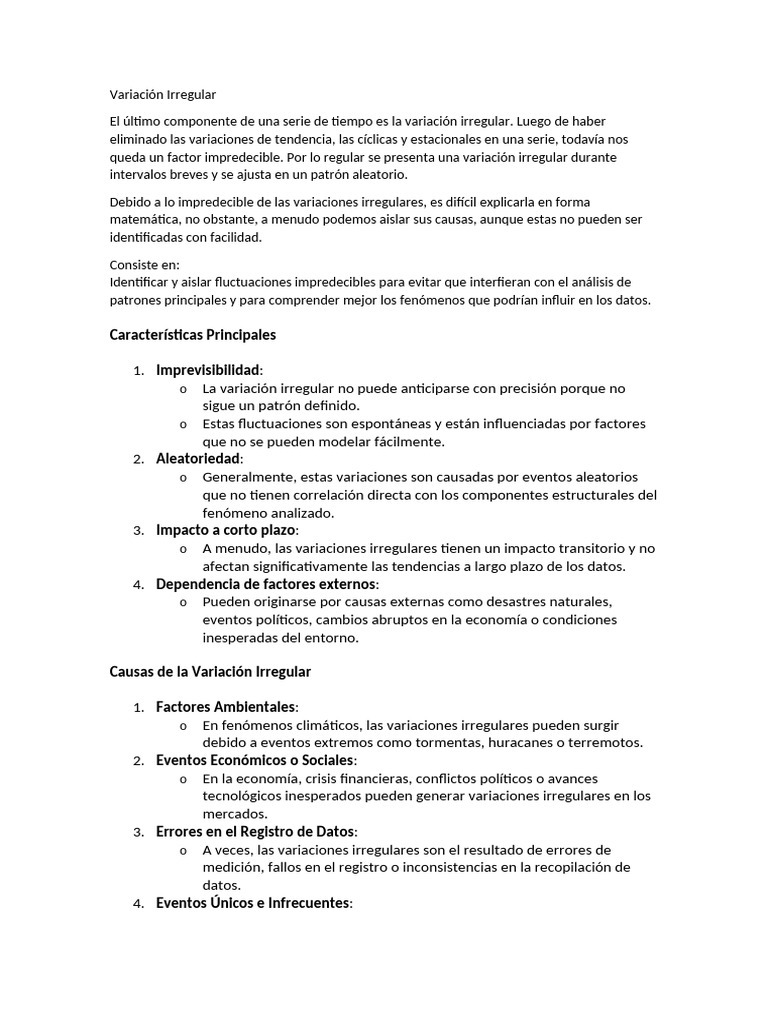 Variación Irregular | PDF | Aleatoriedad | Medicina de Cuidados Intensivos