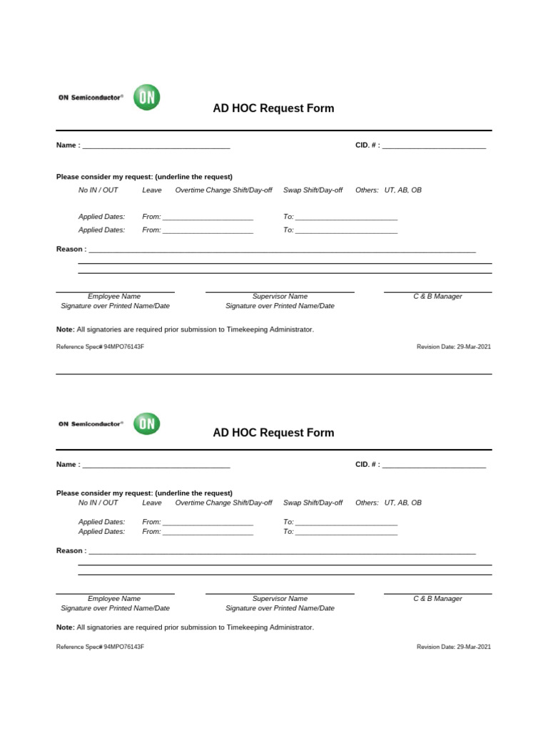 Ad Hoc Request Form - Updated 03.29.21 | PDF