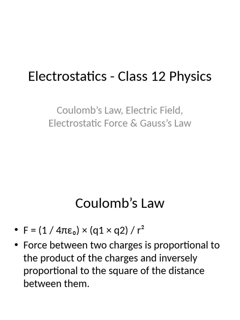 Electrostatics_Video_Slides | PDF