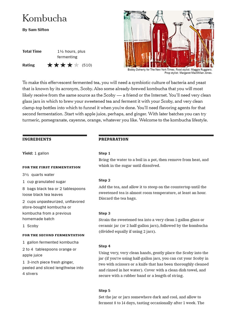 Kombucha Recipe | PDF | Tea | Foods