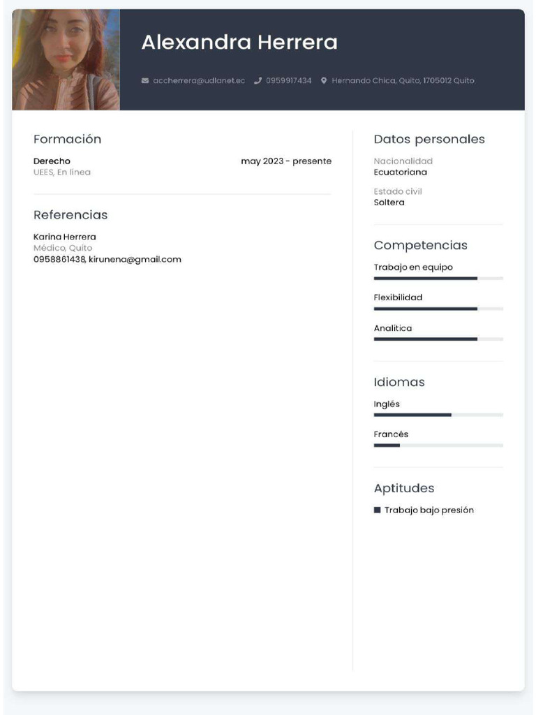 CV Alexandra Derecho | PDF