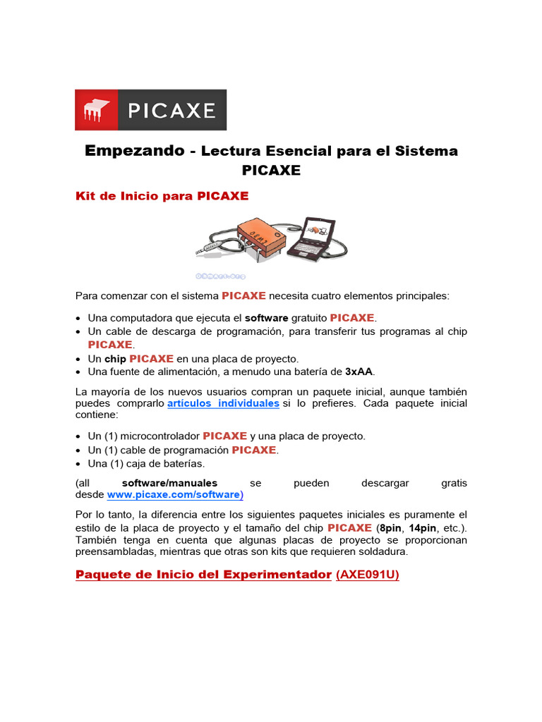 Manuales Picaxe Editor | PDF | Microcontrolador | Placa de circuito impreso