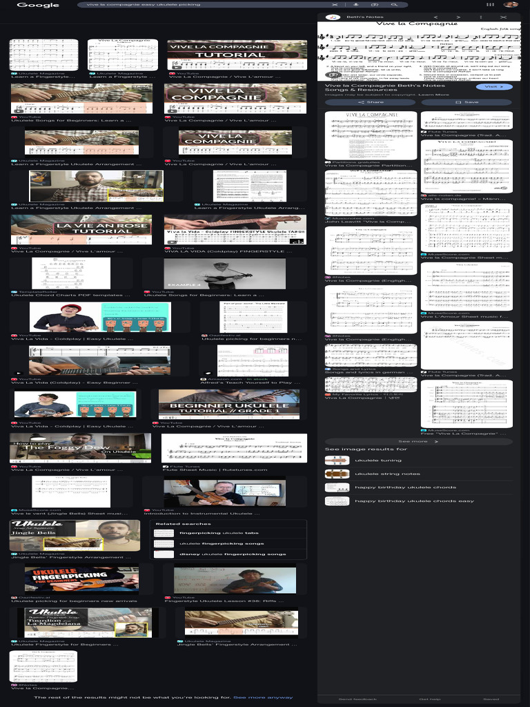 Vive La Compagnie Easy Ukulele Picking - Google Search | PDF | Musicology | String Instruments