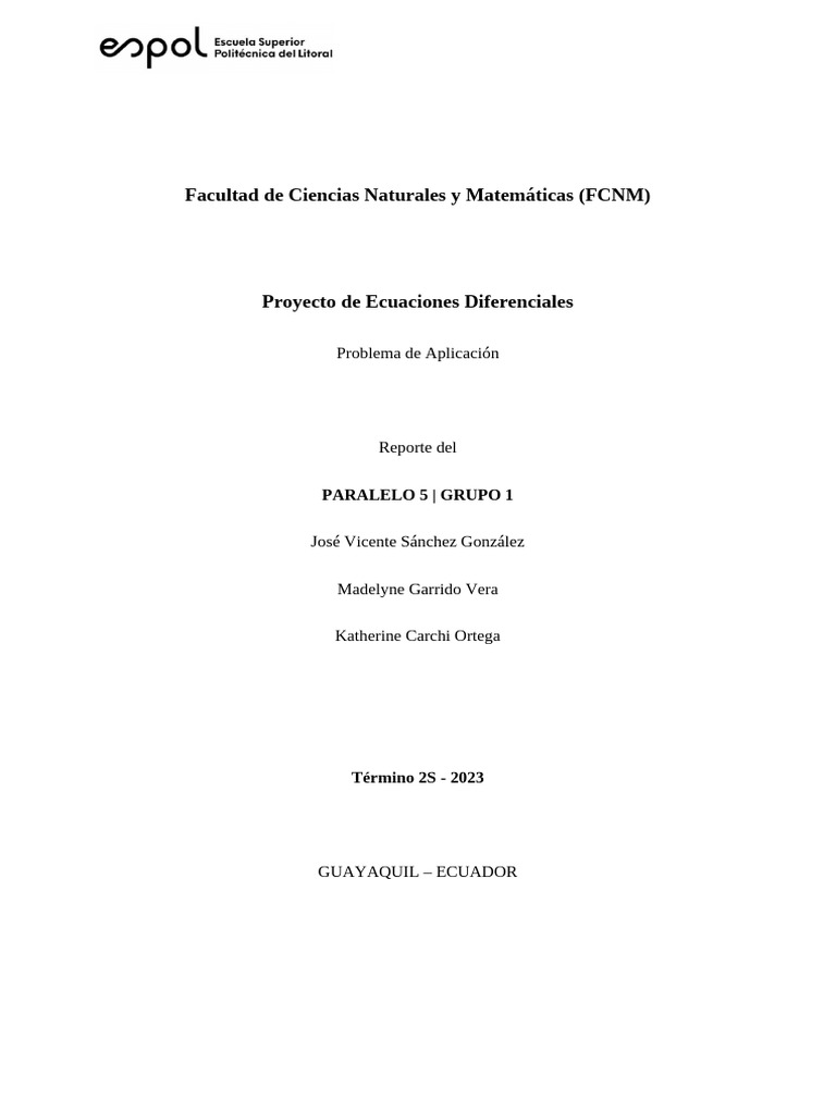 Proyecto Edo Parciale 1 | PDF | Fuerza | Arrastrar (Física)