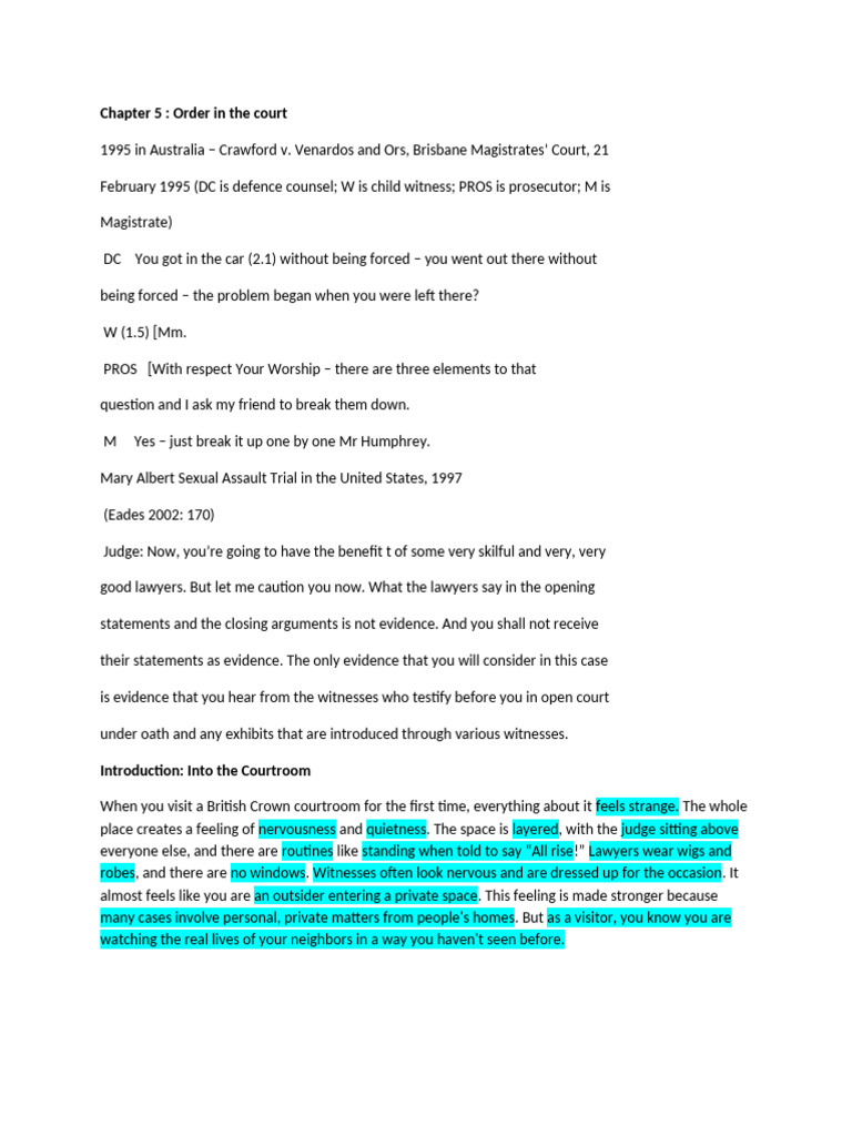 Chapter 5 Forensic Linguistics | PDF | Witness | Trials