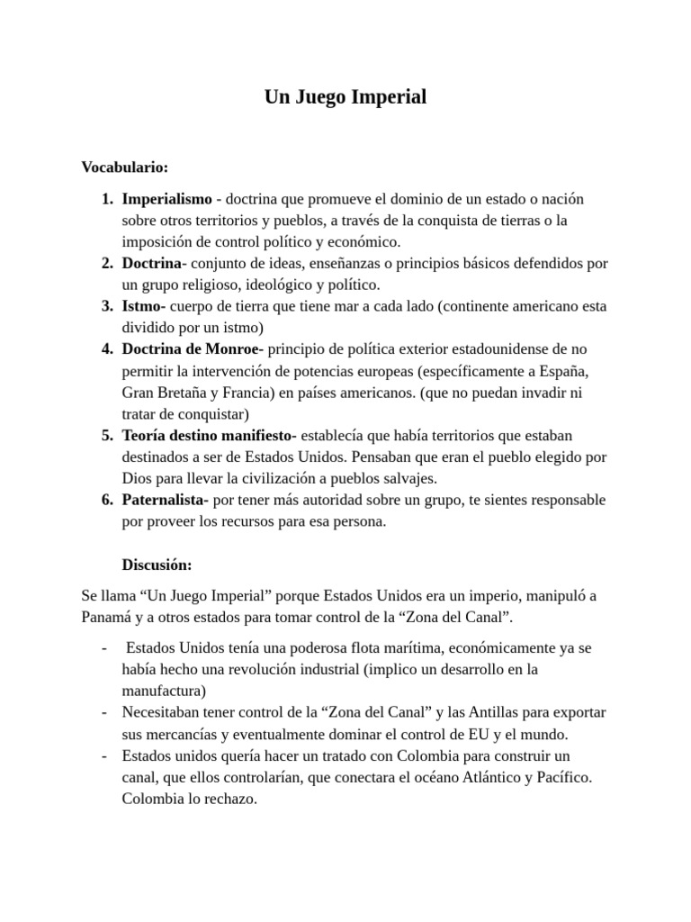 Un Juego Imperial | PDF | Panamá | Imperialismo
