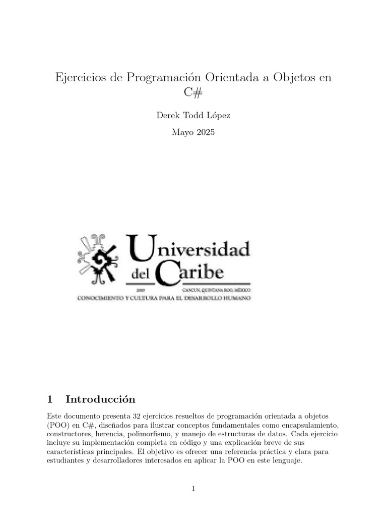 POO Reporte Final | PDF | C Sharp (lenguaje de programación ...