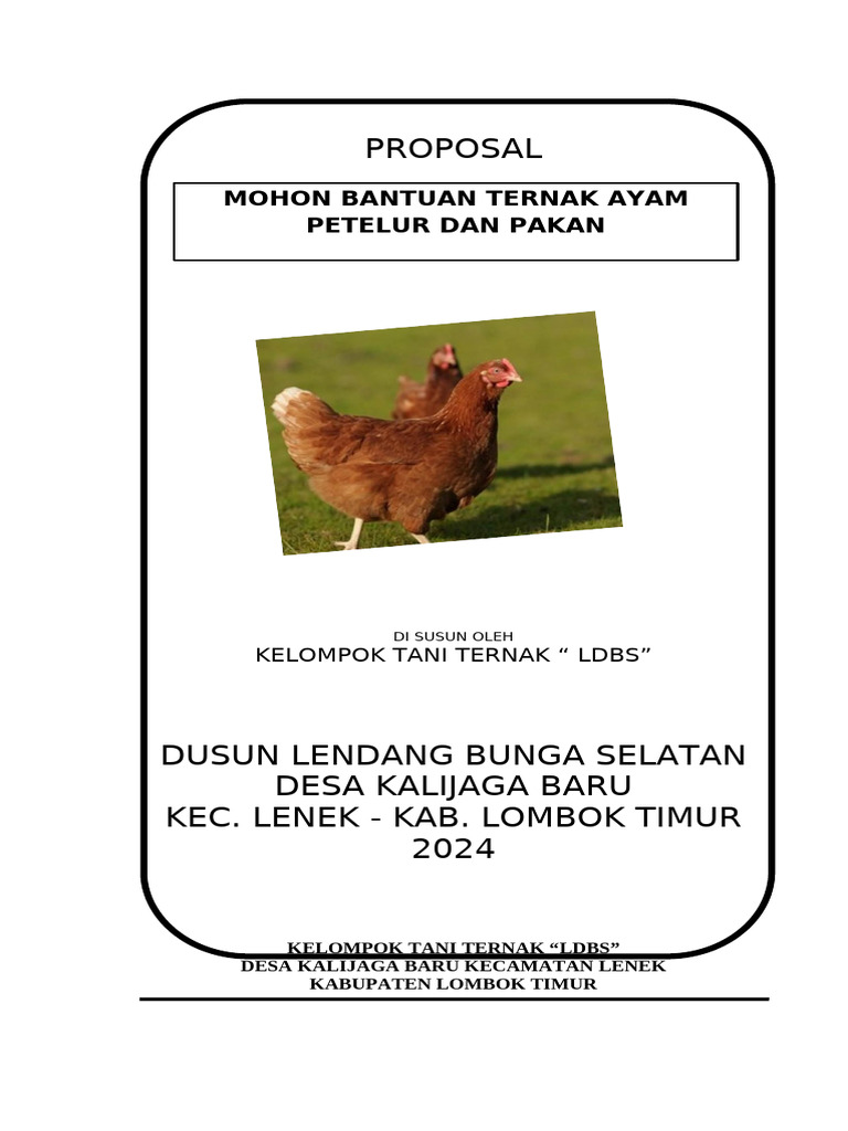 Permohonan Bantuan Ternak Ayam Petelur | PDF