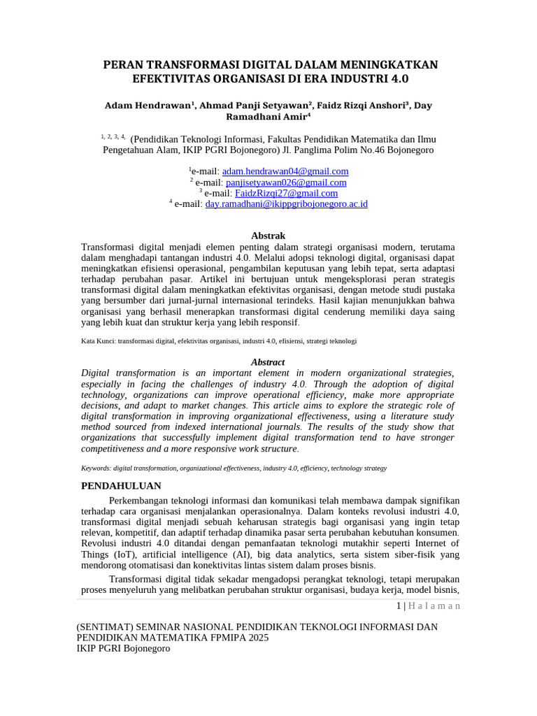 Artikel Transformasi Digital Efektivitas Organisasi (2) - 5 | PDF