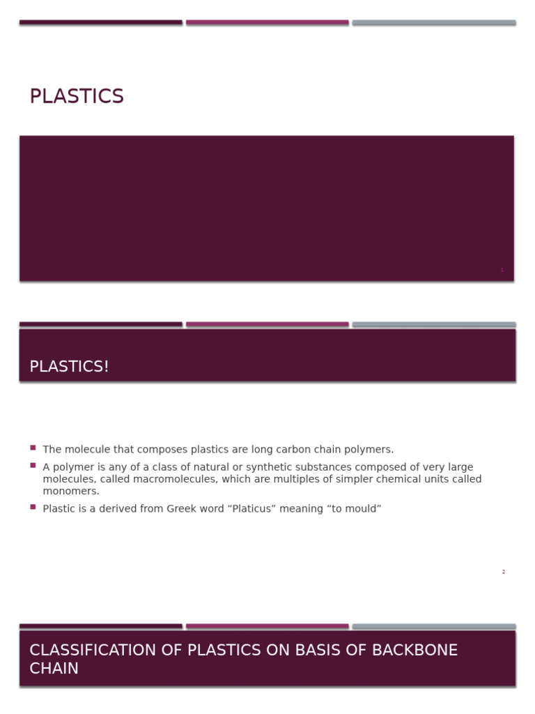 Plastics Lecture For Css Pms GSA | PDF | Plastic | Polymers