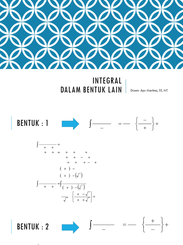 Matematika Terapan 2 Pertemuan 12-13 ( Integral Dalam Bentuk Lain ...
