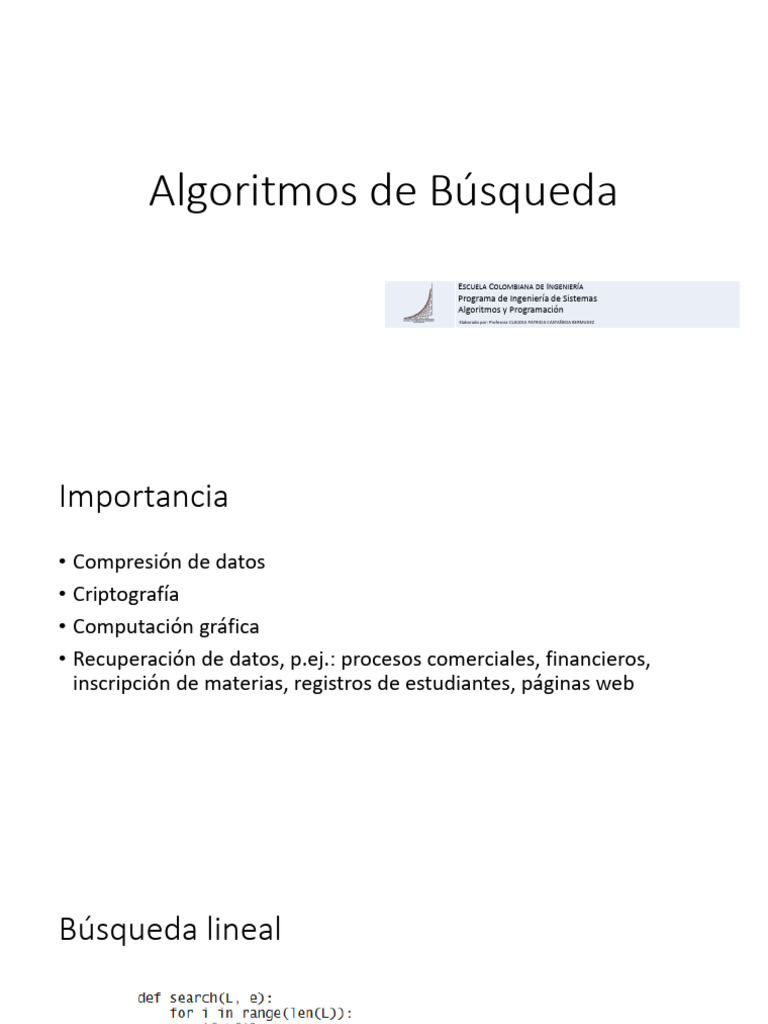 Algoritmos Busqueda | PDF | Algoritmos y Estructuras de Datos ...