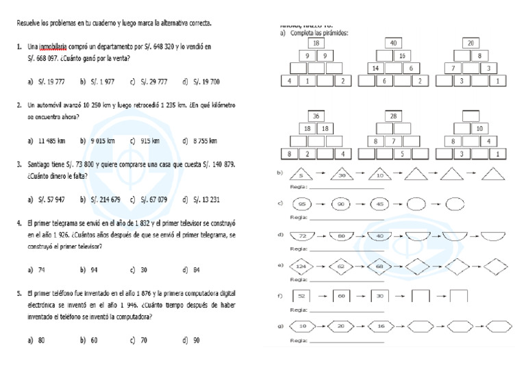 Actividad de Aprendizaje Ficha de Problemas 2 | PDF