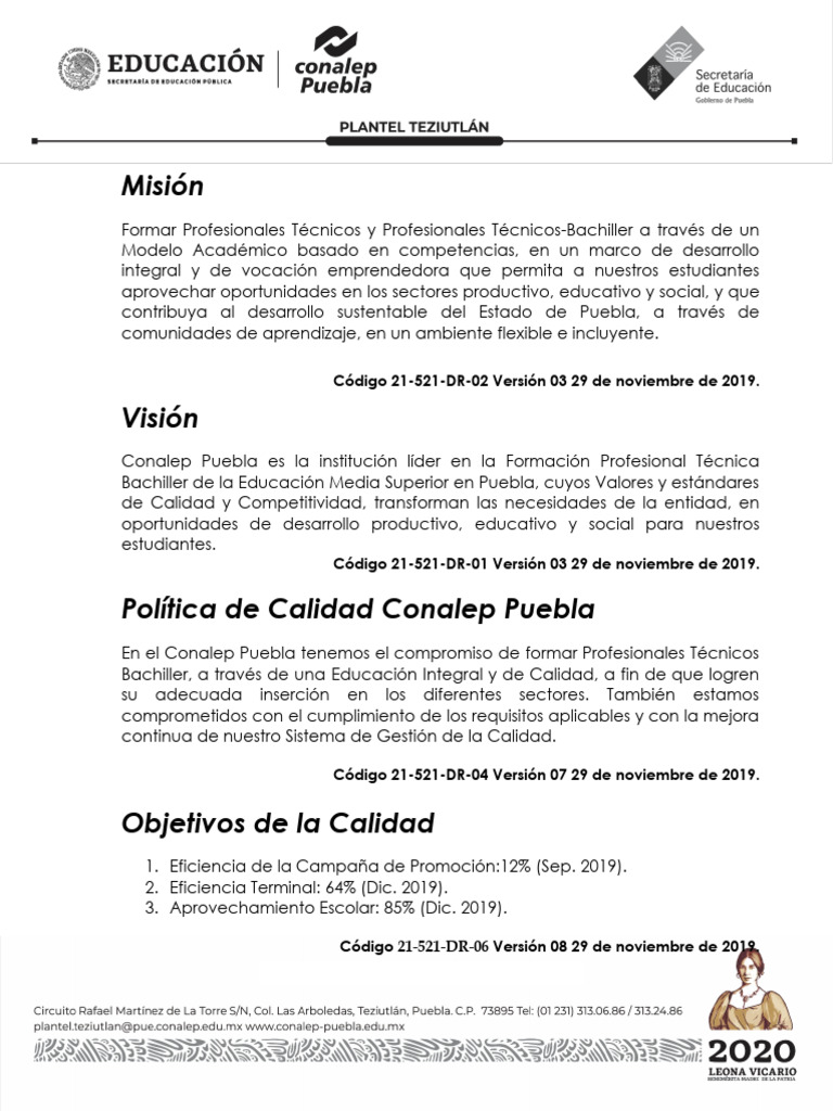 Mision, Vision, Politica y Objetivos | PDF