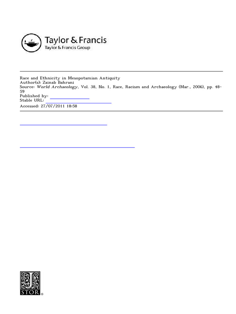 Bahrani-Race and Ethnicity in Mesopotamian Antiquity | PDF